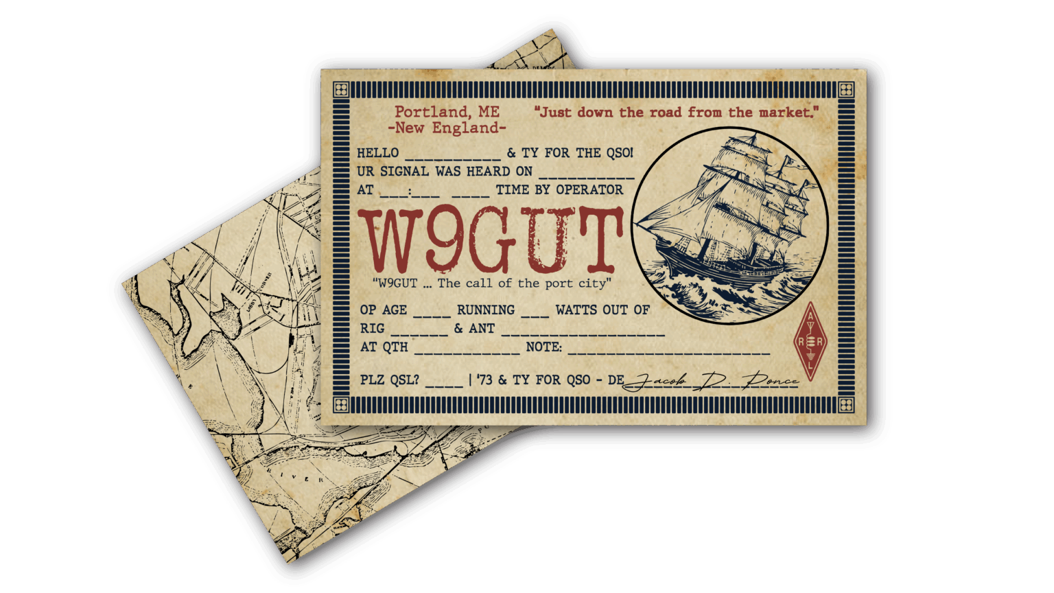 “The Sailor” – Custom Vintage QSL Cards – Big Time Radio